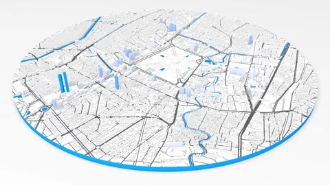 Jakarta 3D model map background loop. Sp... | Stock Video | Pond5