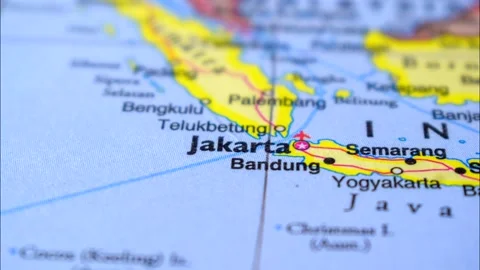 Jakarta Geographic Area On The Politica... | Stock Video | Pond5