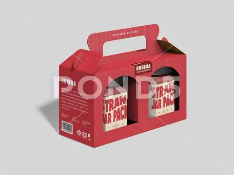PSD Template: Jam Jar with Box Packaging Mockup #295845433