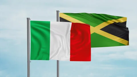 Jamaica and Italy flag waving together i... | Stock Video | Pond5