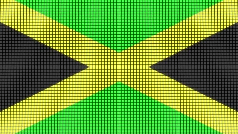 Jamaica Flag animated in pixel grid styl... | Stock Video | Pond5