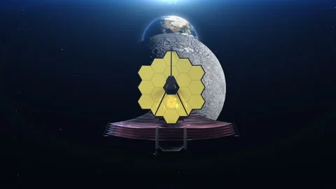 James Webb telescope on orbit of Earth. ... | Stock Video | Pond5