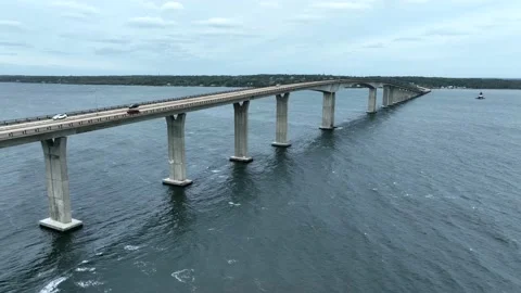 Jamestown Verrazzano Bridge spans the We... | Stock Video | Pond5