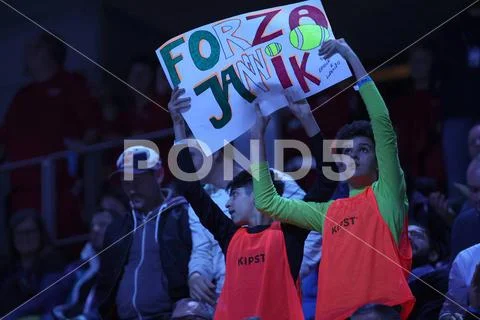 Jannik Sinner vs Holger Rune Fans of Jannik Sinner during the Round ...