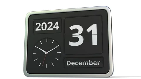 January 1, 2025 date on the flip clock c... | Stock Video | Pond5