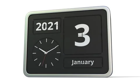 January 4 date on the flip clock calenda... | Stock Video | Pond5