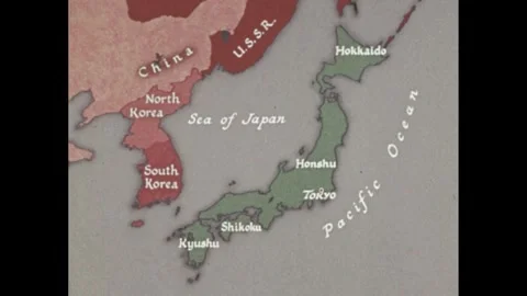 Japan 1970s: Animated map of Japan, labe... | Stock Video | Pond5