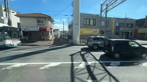 Japan Chiba route bus window view 2023 | Stock Video | Pond5
