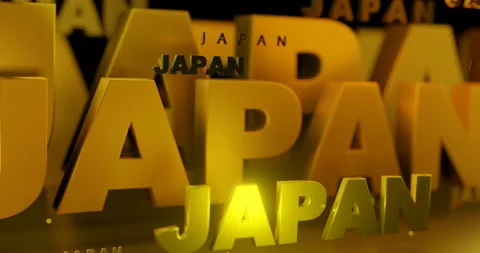 JAPAN Country Name 3D TEXT, JAPANESE Ty... | Stock Video | Pond5