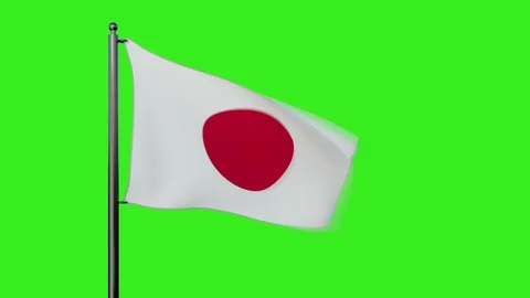 Japan flag on green screen animation | Stock Video | Pond5