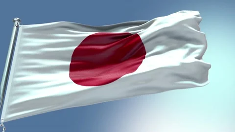 Japan Flag Realistic Loop Animation | Stock Video | Pond5