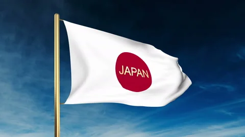 Japan flag slider style with title. Wavi... | Stock Video | Pond5