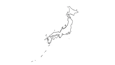 Japan - Hand-Drawn Map Animation | Stock Video | Pond5