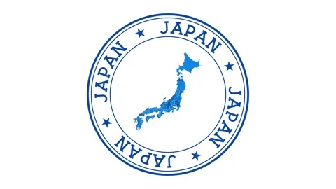 Japan intro. Badge with the circular nam... | Stock Video | Pond5