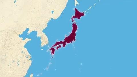 Japan Map animation, map japan zoom in | Stock Video | Pond5