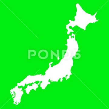 Japan Map Outline on Green Screen: Royalty Free #90681274