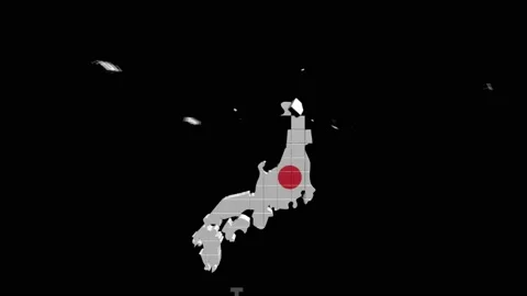 Japan Map Showing Up Intro By Regions 4k... | Stock Video | Pond5