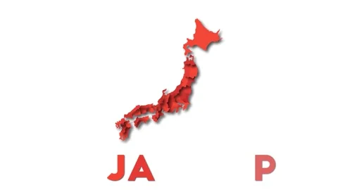 Japan map showing regions. Animated coun... | Stock Video | Pond5