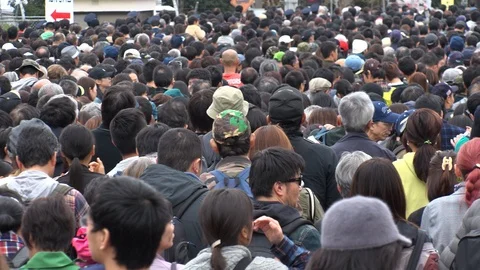 JAPAN : View of back shot of crowd of pe... | Stock Video | Pond5
