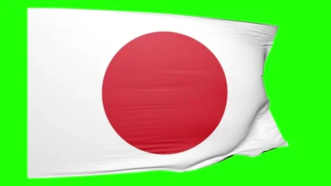 - Japan Waving a flag on green screen- 1... | Stock Video | Pond5