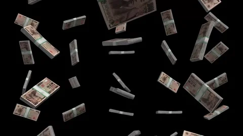 Japan Yen 10000 Banknote Packs Falling O... | Stock Video | Pond5