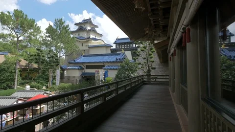 Japanese architecture at Epcot Center | Stock Video | Pond5