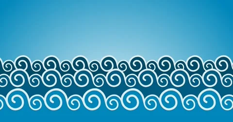 Japanese comic cartoon ocean waves backg... | Stock Video | Pond5