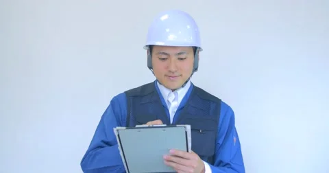 Japanese Construction worker safety chec... | Stock Video | Pond5