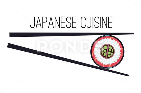 Japanese cuisine menu food logo template: Royalty Free #90693902