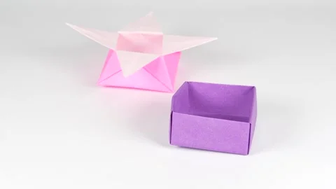 Japanese culture origami box paper craft | Stock Video | Pond5