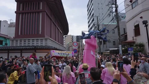 Japanese Fertility Festival, Kanamara Ma... | Stock Video | Pond5