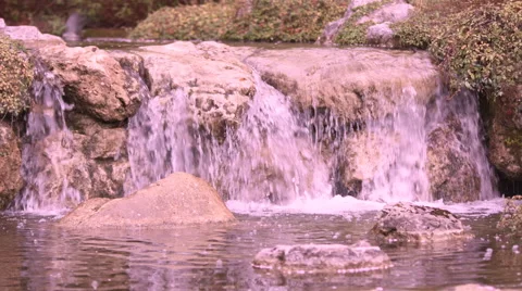 Japanese Garden Vienna - water fall | Stock Video | Pond5