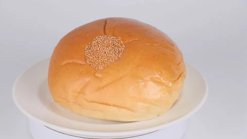 Japanese Red Bean Bun Anpan Bread | Stock Video | Pond5