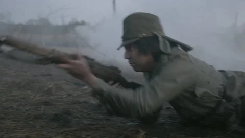 Japanese soldiers on battlefield, World ... | Stock Video | Pond5