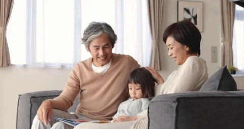 Japanese three-generation family on the ... | Stock Video | Pond5