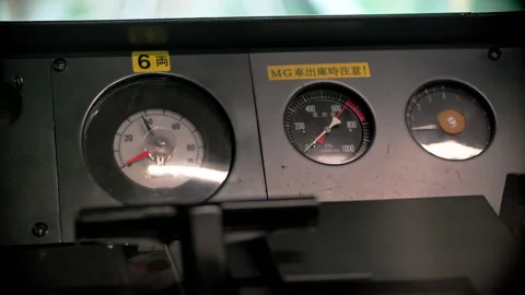Japanese train driver cab close up on ac... | Stock Video | Pond5