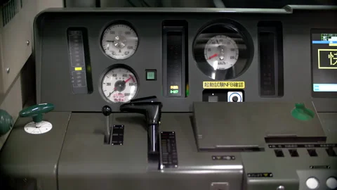 Japanese train driver cab close up on ac... | Stock Video | Pond5