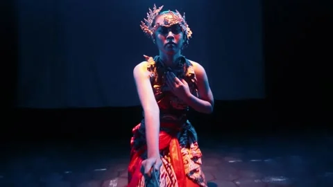 A Java dancer wearing a traditional cost... | Stock Video | Pond5