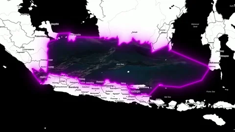 Java Sea Map | Stock Video | Pond5