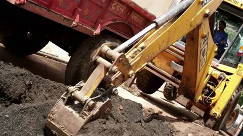 JCB Bulldozer Tractor Digging Soil In Co... | Stock Video | Pond5