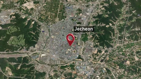 Jecheon City Map Zoom (South Korea) from... | Stock Video | Pond5