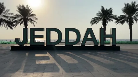 Jeddah, Saudi Arabia - Jeddah sign at ne... | Stock Video | Pond5