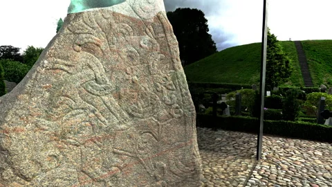 The Jelling Runestones are two runestone... | Stock Video | Pond5