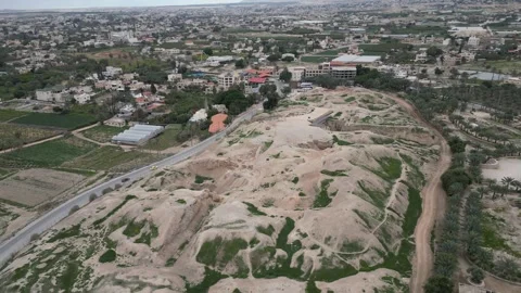 Jericho, Tell es-Sultan, Extended Drone ... | Stock Video | Pond5