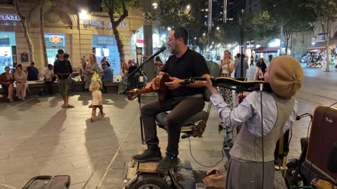 Jerusalem Jaffa road music concert, Isra... | Stock Video | Pond5