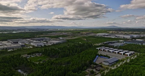 Jessheim Norway v1 establishing shot dro... | Stock Video | Pond5