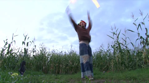 Jester Fire Dancing 2 | Stock Video | Pond5