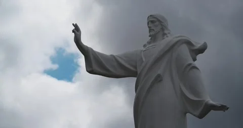 Jesus Christ with hand raised for blessi... | Stock Video | Pond5