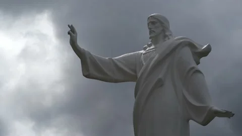Jesus Christ with hand raised for blessi... | Stock Video | Pond5