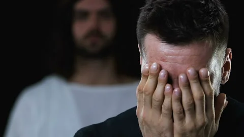 Jesus Christ healing sick crying man, cl... | Stock Video | Pond5